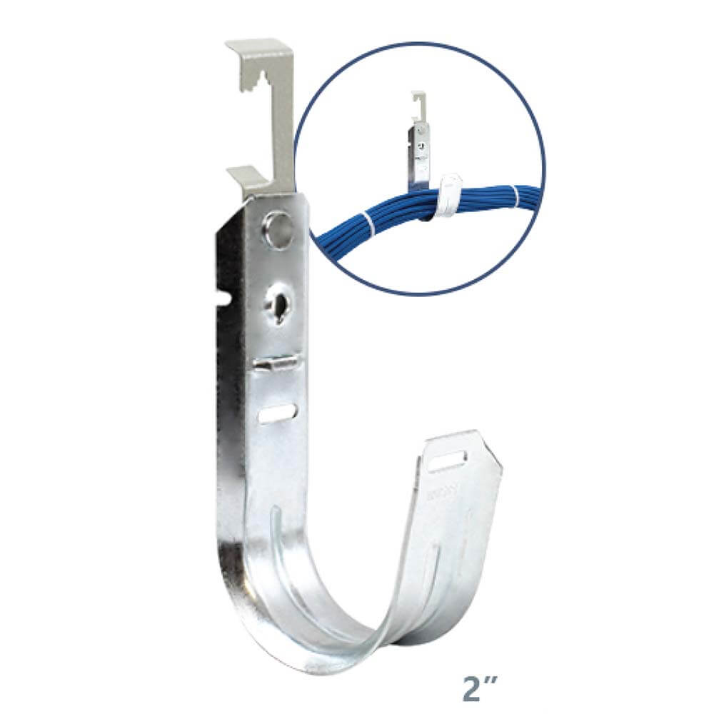 2" Batwing J-Hook With Flange Clip Cable Support - Infinity Cable Products
