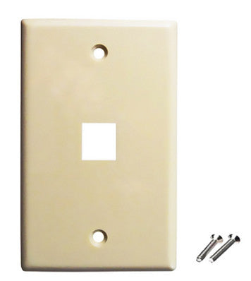 1 Port Ivory Keystone Wall Plate - Infinity Cable Products