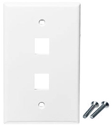 2 Port White Keystone Wall Plate - Infinity Cable Products