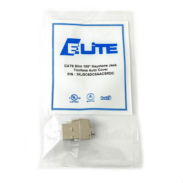 Cat6 Slim 180° Keystone Jack Tool less & Cover - Infinity Cable Products