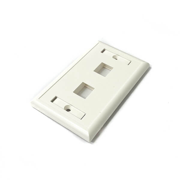 2 Port Wall Plate With Labels - Infinity Cable Products