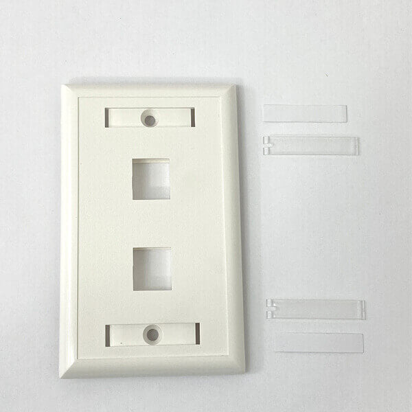 2 Port Wall Plate With Labels - Infinity Cable Products