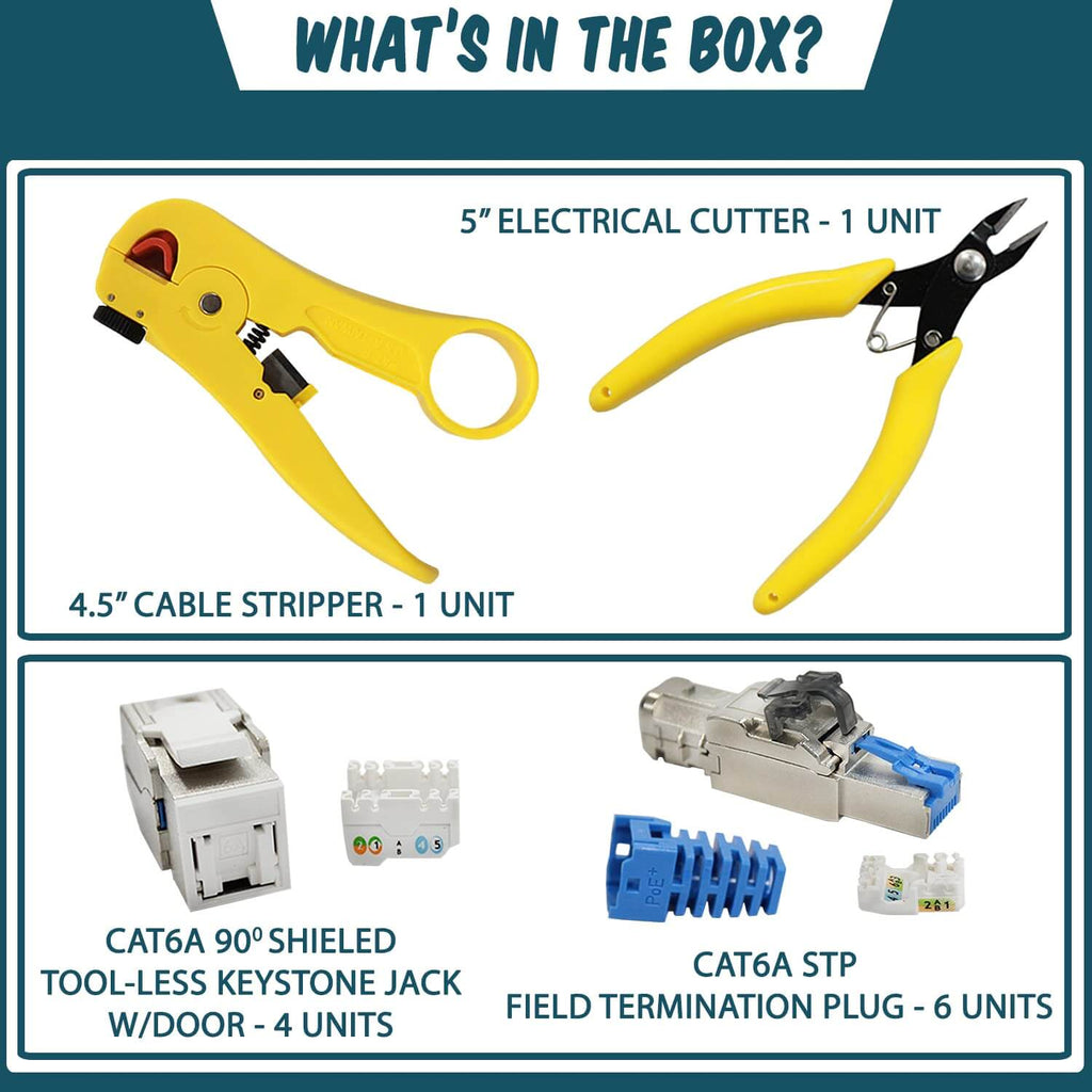 Cat6A Ethernet Cable Kit - Plenum, Shielded - Infinity Cable Products