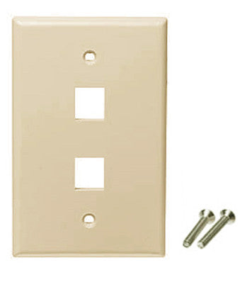 2 Port Ivory Keystone Wall Plate - Infinity Cable Products